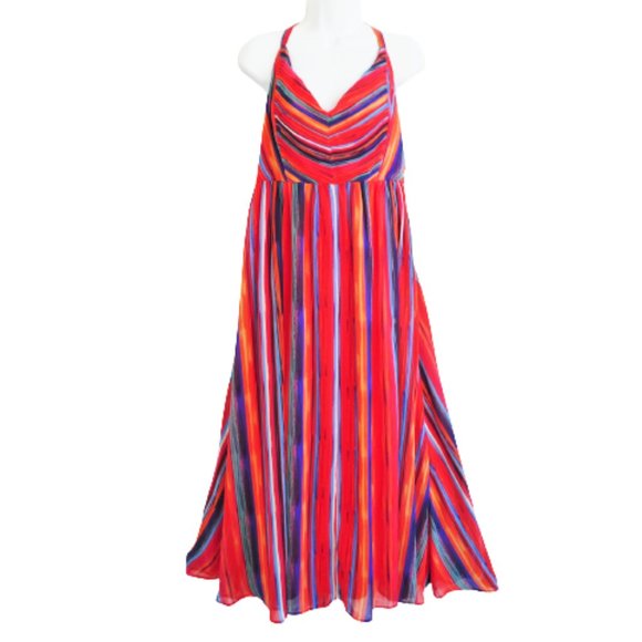 torrid | Dresses | Torrid Rainbow Maxi Dress Chiffon Smocked Back Flowy ...
